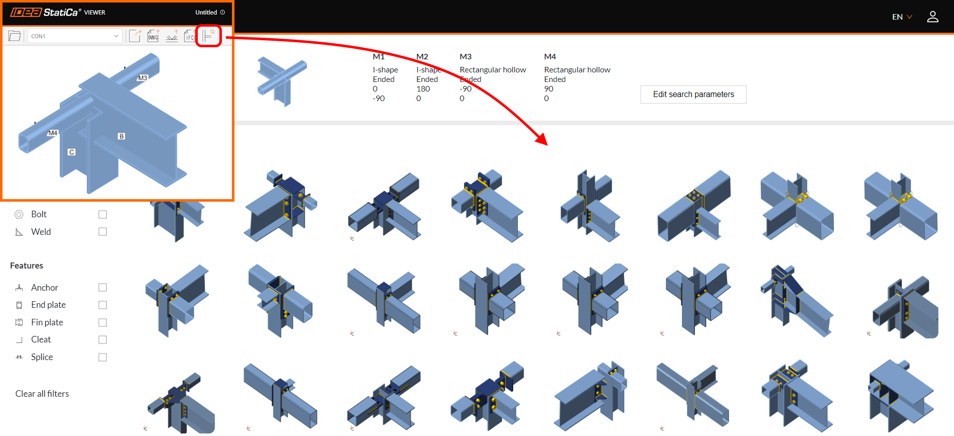 The UI of the IDEA StatiCa Viewer tool | IDEA StatiCa